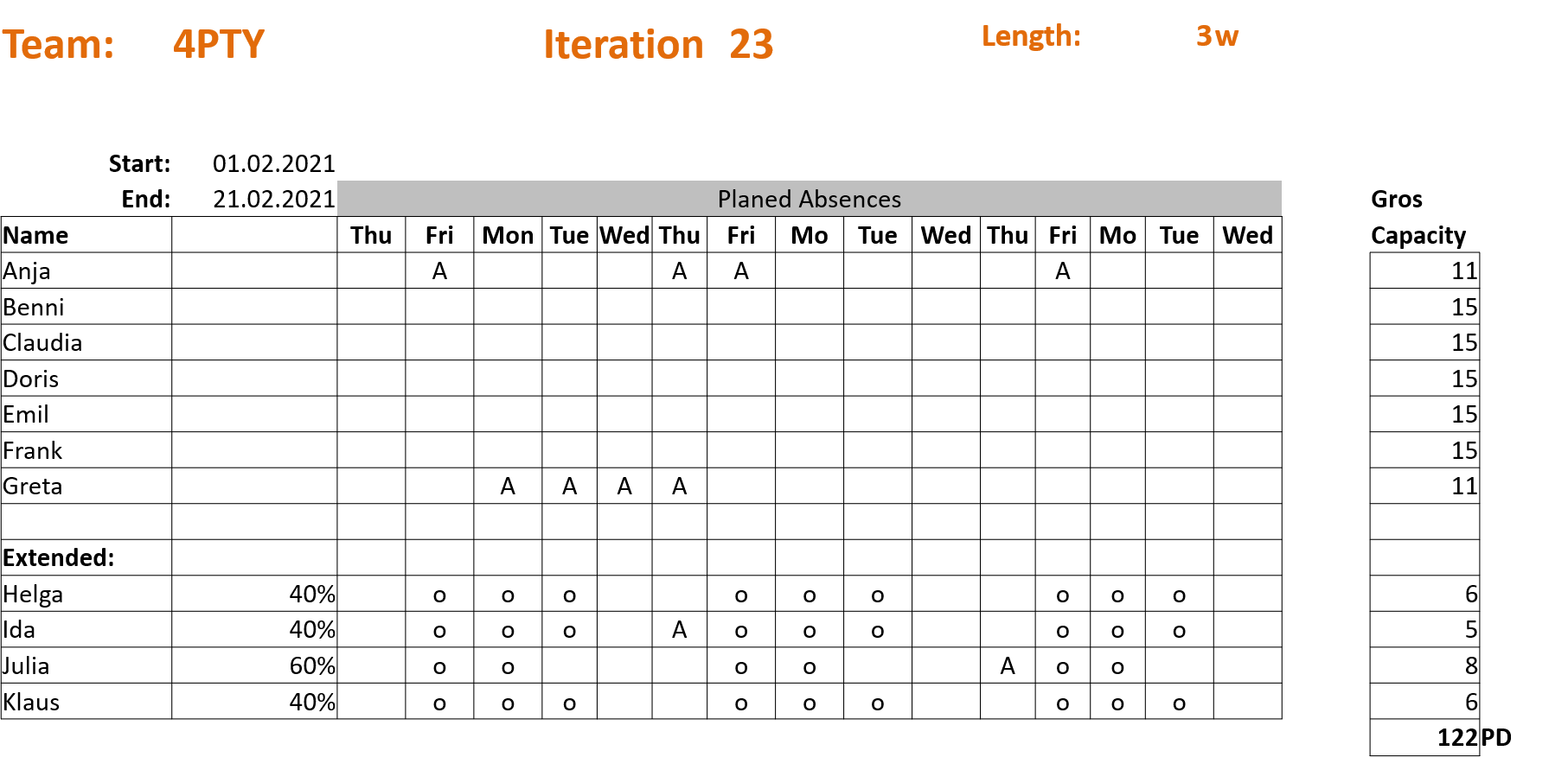 Team Calendar – P4-Dev Framework V2